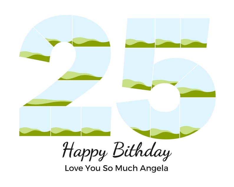 Custom 25th Birthday Photo Collage - 25th Anniversary Party Decoration ...