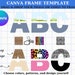 Split Half Letters Alphabet Font Blank Transparent Canva Frame Template ...