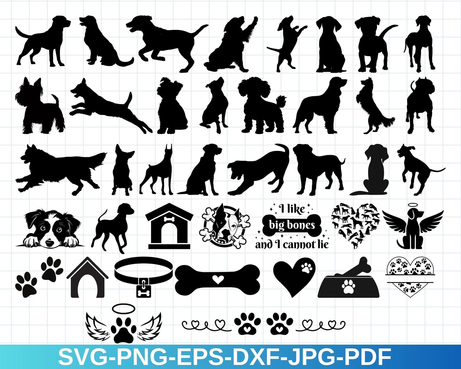 Dog Silhouette - Dog SVG - Dog Breed SVG, Dog Silhouette Svg, Dog ...
