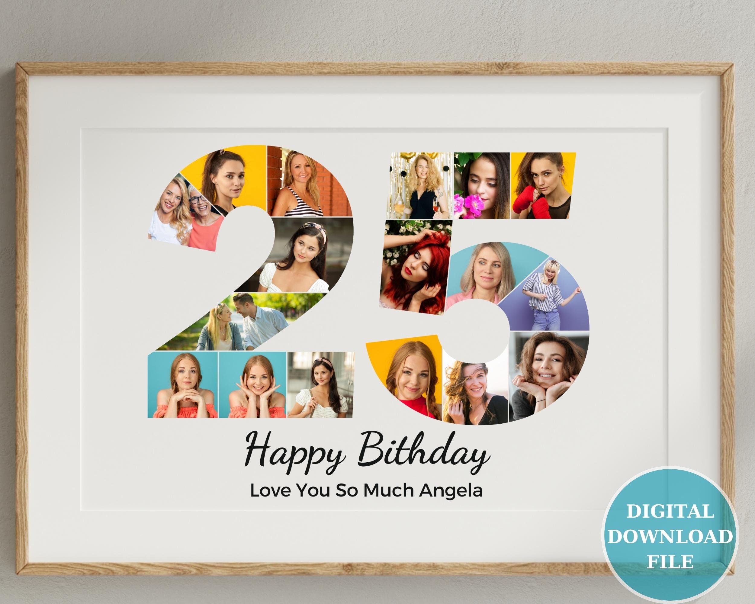 Custom 25th Birthday Photo Collage - 25th Anniversary Party Decoration ...
