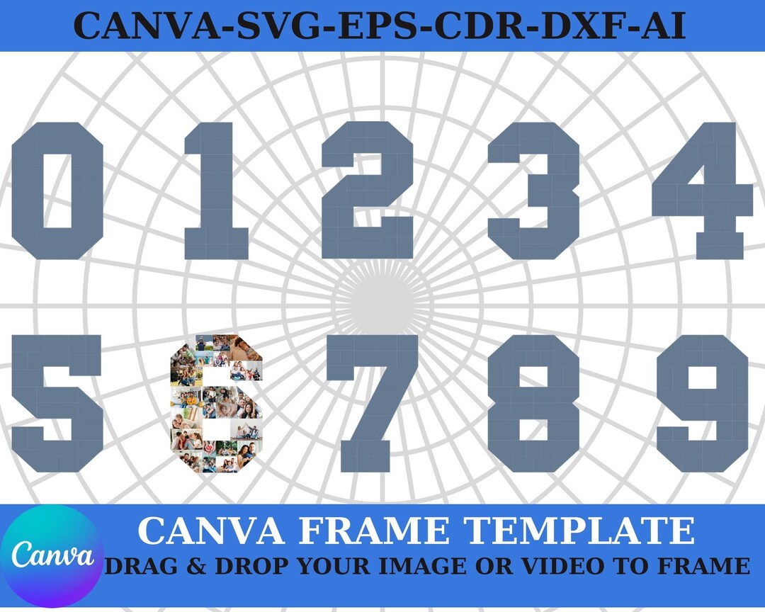 Editable Number Collage Design on Canva – Customizable Photo Template ...