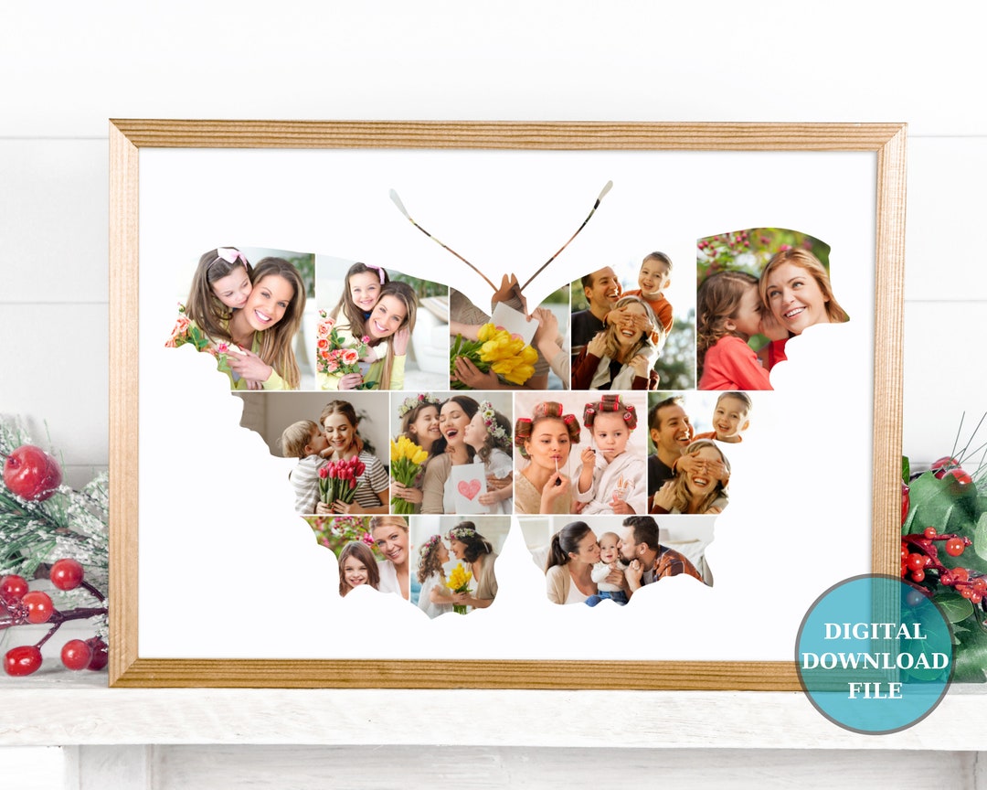 Butterfly Photo Collage Wall Art Home Decor Digital Printable - Etsy