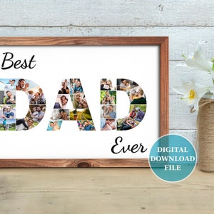 Dad Photo Collage, Gift for Daddy, Father Day Photo Collage, Birthday ...