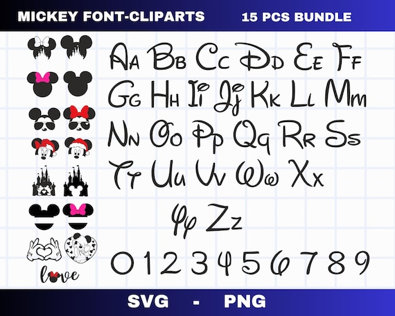 Mickey Mouse Font Templates Mickey Mouse Font Mickey Font Svg Mickey