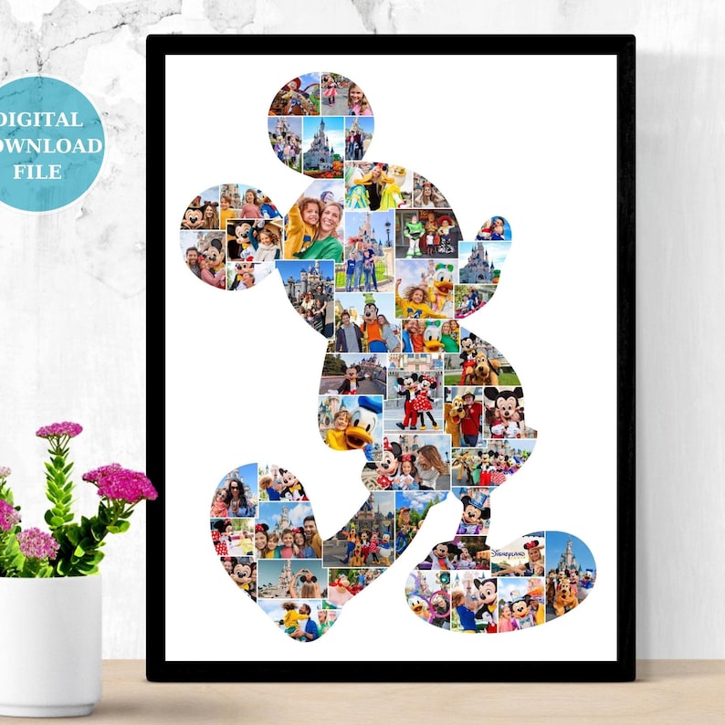 Mickey Mouse Photo Collage, Mickey Disney Frame, Capturing 47 Magical ...