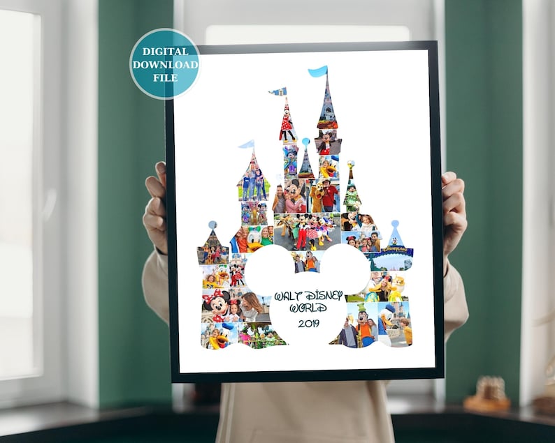 Mickey Minnie Disney Castle Magical Memories Trio: Customizable Collage ...