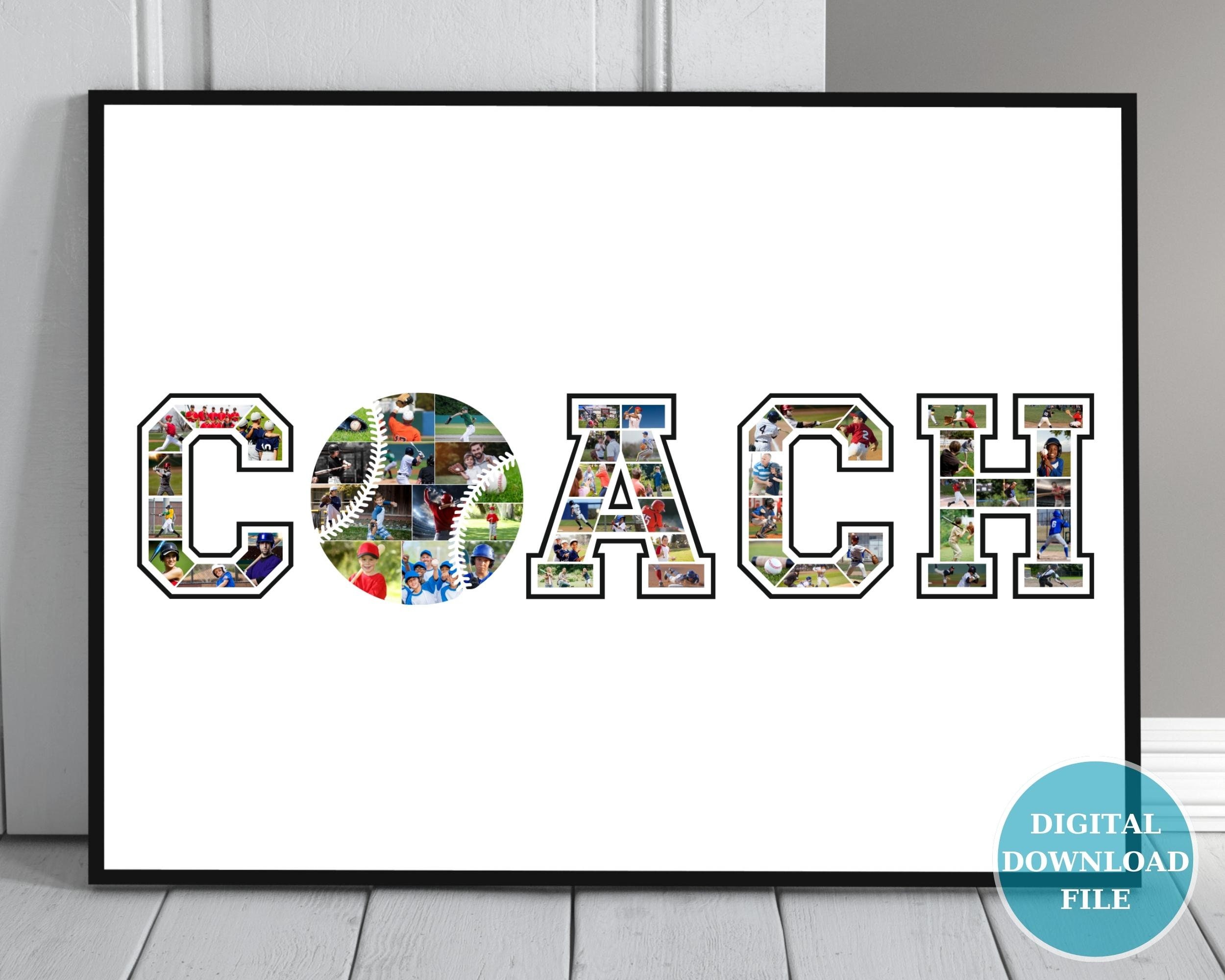 Coach Collage Frame, Custom Gift for Coach, Collage Gift for Sports ...