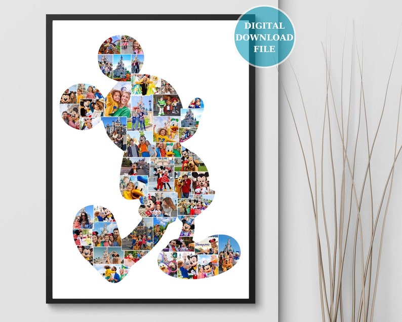 Mickey Mouse Photo Collage, Mickey Disney Frame, Capturing 47 Magical ...