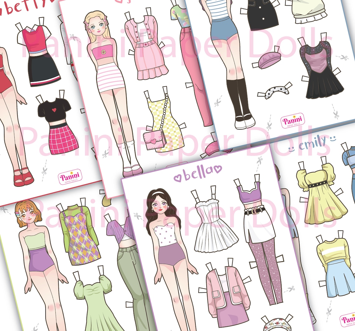 Printable Paper Doll Dress up Girls Korean Paper Doll Kpop Doll ...