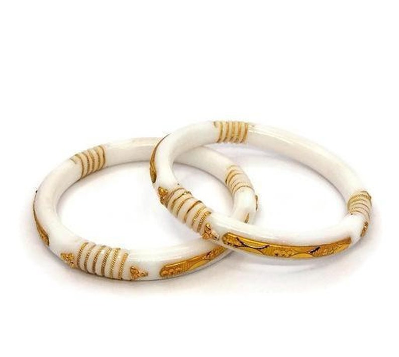 Sabysachi Bengali Gold Binding Bangles, Shakha Pola Bangles, Red White ...
