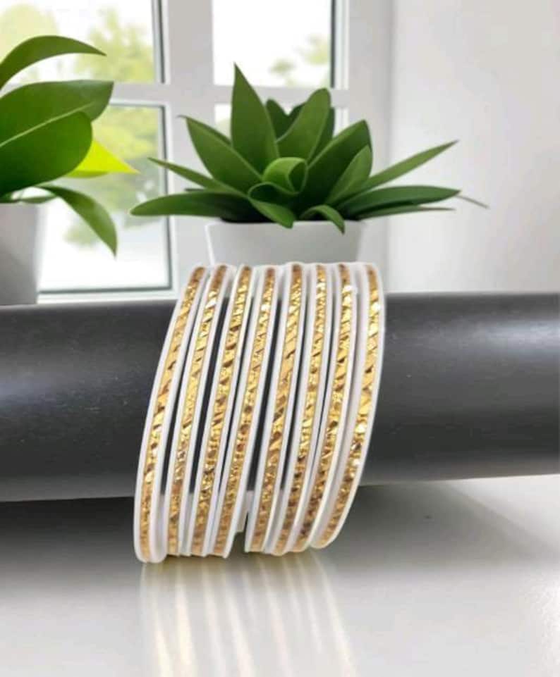 16 Shakha Pola Bengali Gold Binding Bangles, Shakha Pola Bangles, Red ...