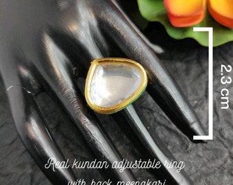 Sabyasachi Gold Designer Ring/ Fine Kundan Ring/ Meenakari Gold Ring ...