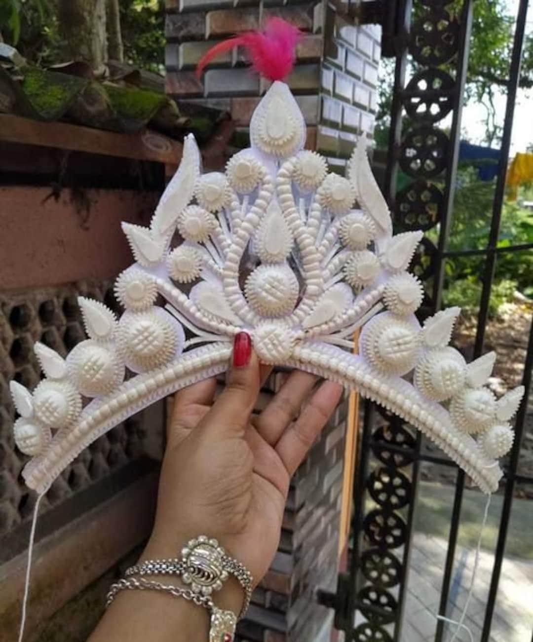 Shola Crown Sithi Mukut Front Bridal Mukut Shola Mukut for Bengali ...