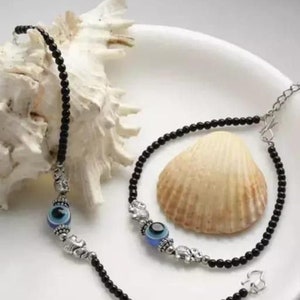 Evil Eye Trendy Indian Beaded Anklet/ Ghungroo Payal/ Bollywood Jaipuri ...