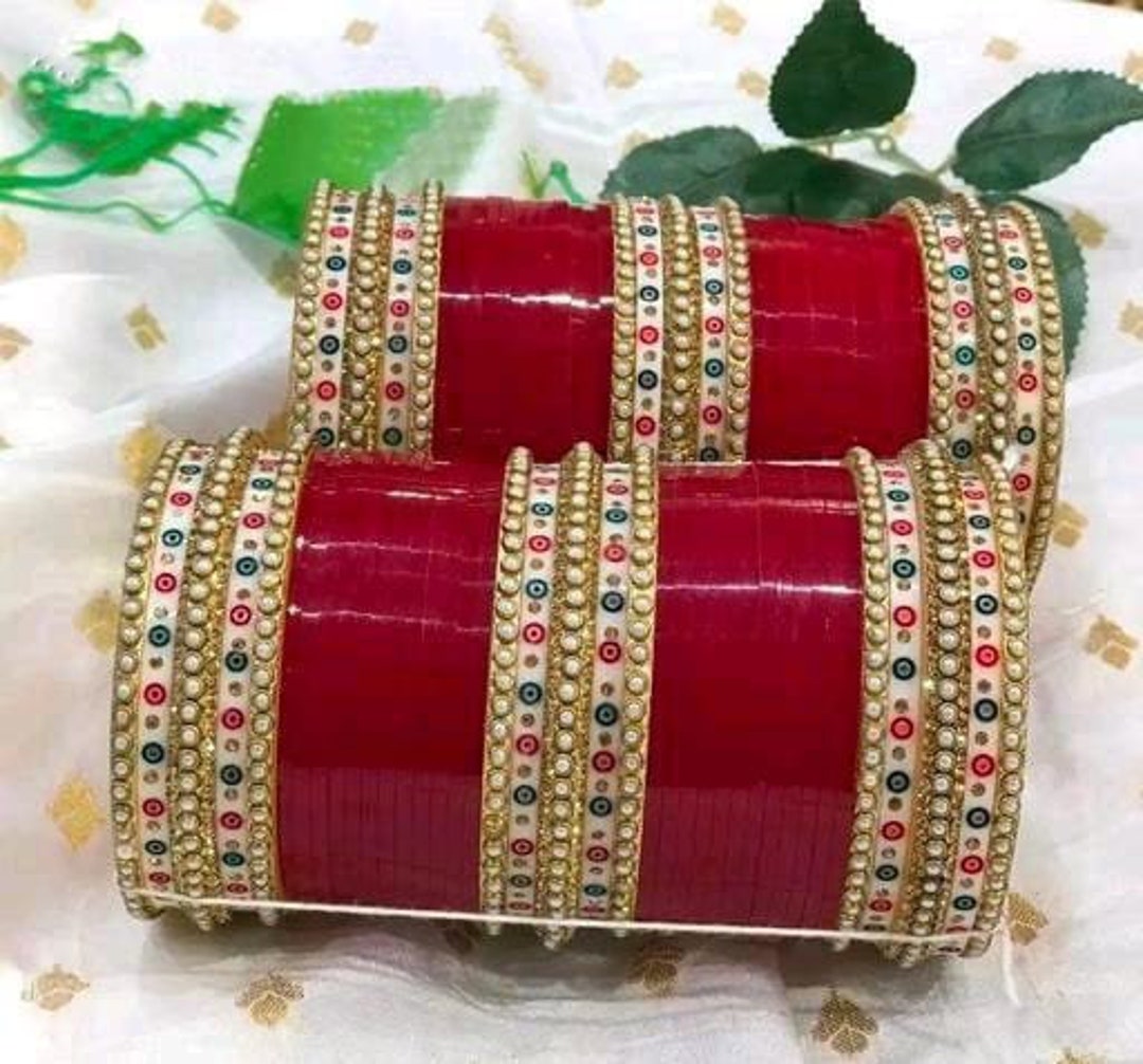 Punjabi Chura Set, Bridal Chooda Set, Indian Wedding Bangles, Punjabi ...