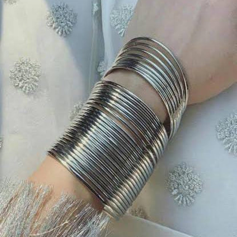 Mixed Metal Bangle - Etsy