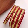 Traditional Bengali Gold Binding Bangles, Shakha Pola Bangles, Red ...