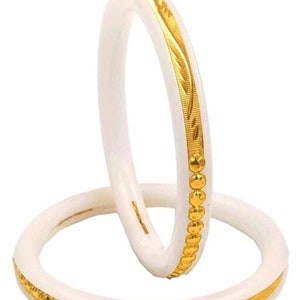 Traditional Bengali Gold Binding Bangles, Shakha Pola Bangles, Red ...