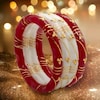 Traditional Bengali Gold Binding Bangles, Shakha Pola Bangles, Red ...