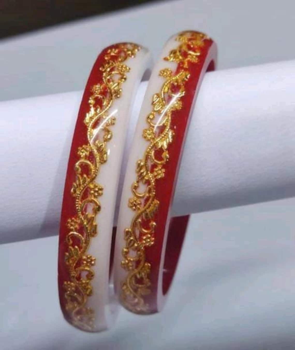 Gold Binding Pola Bangles, Shakha Plain Pola Bangles, Shakha Pola ...