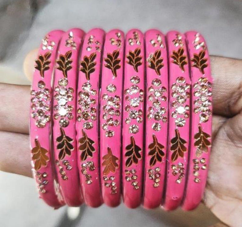 Stone Gold Metal Oxidised Bangles Set, Golden Chudiya, Ethnic Chudiya ...