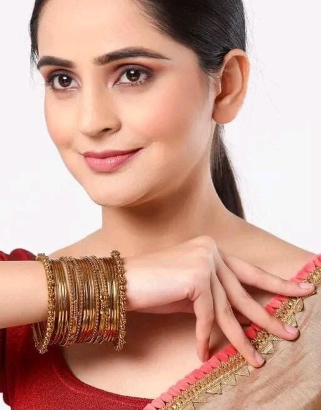 Rajasthani Gold Metal Oxidised Bangles Set, Golden Chudiya, Ethnic ...