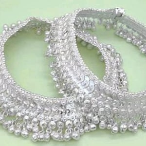 Heavy Silver Finish Bride Anklet Pajeb/ Ghungroo Payal/ Bollywood ...
