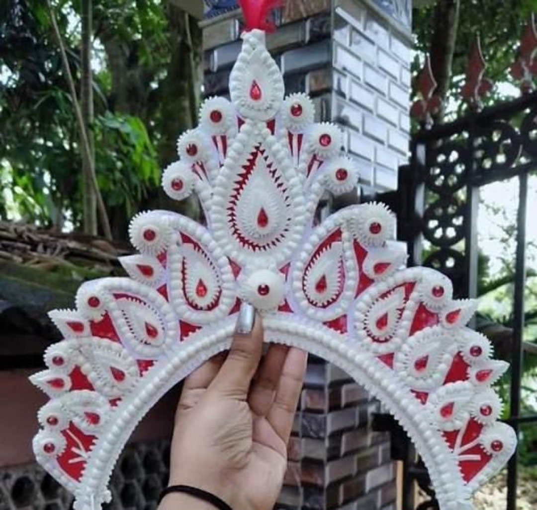 Bengali Crown Sithi Mukut Front Bridal Mukut Shola Mukut for Bengali ...