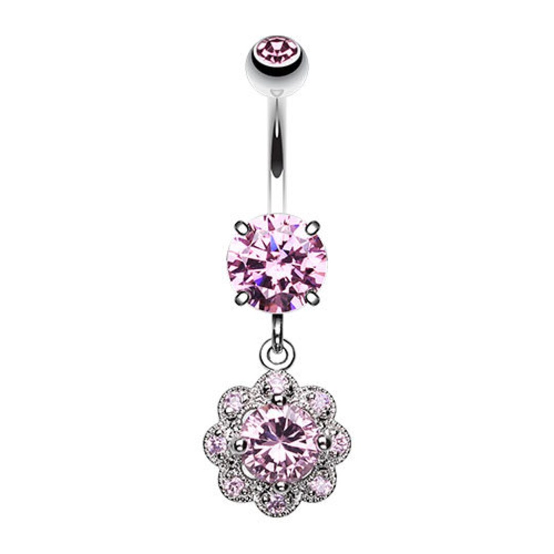 Flower Belly Button Ring - Etsy