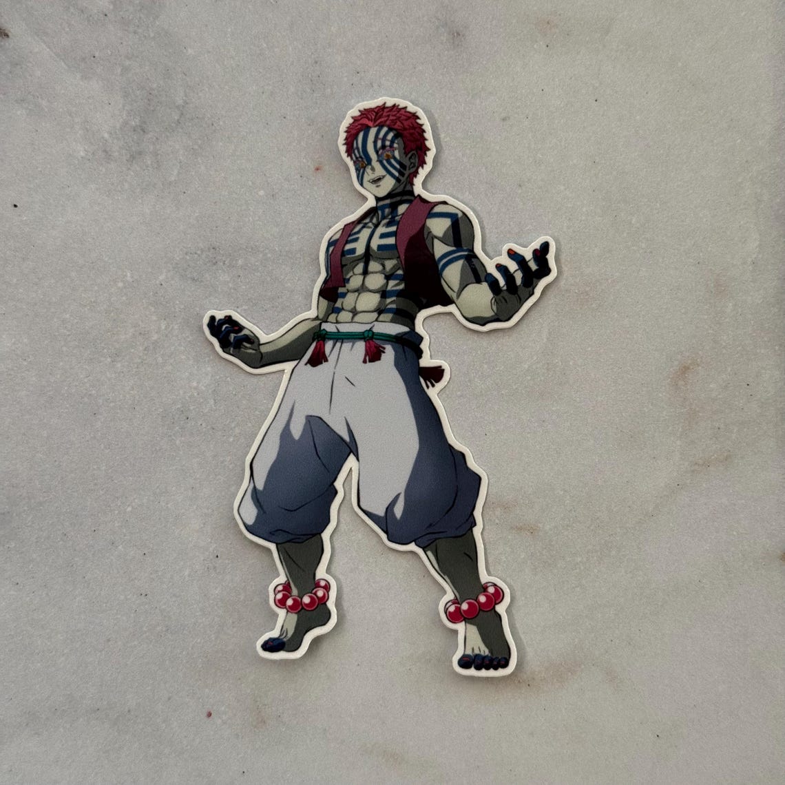 Akaza Sticker | Demon Slayer| Hand-made | Water-resistant | Decorate ...