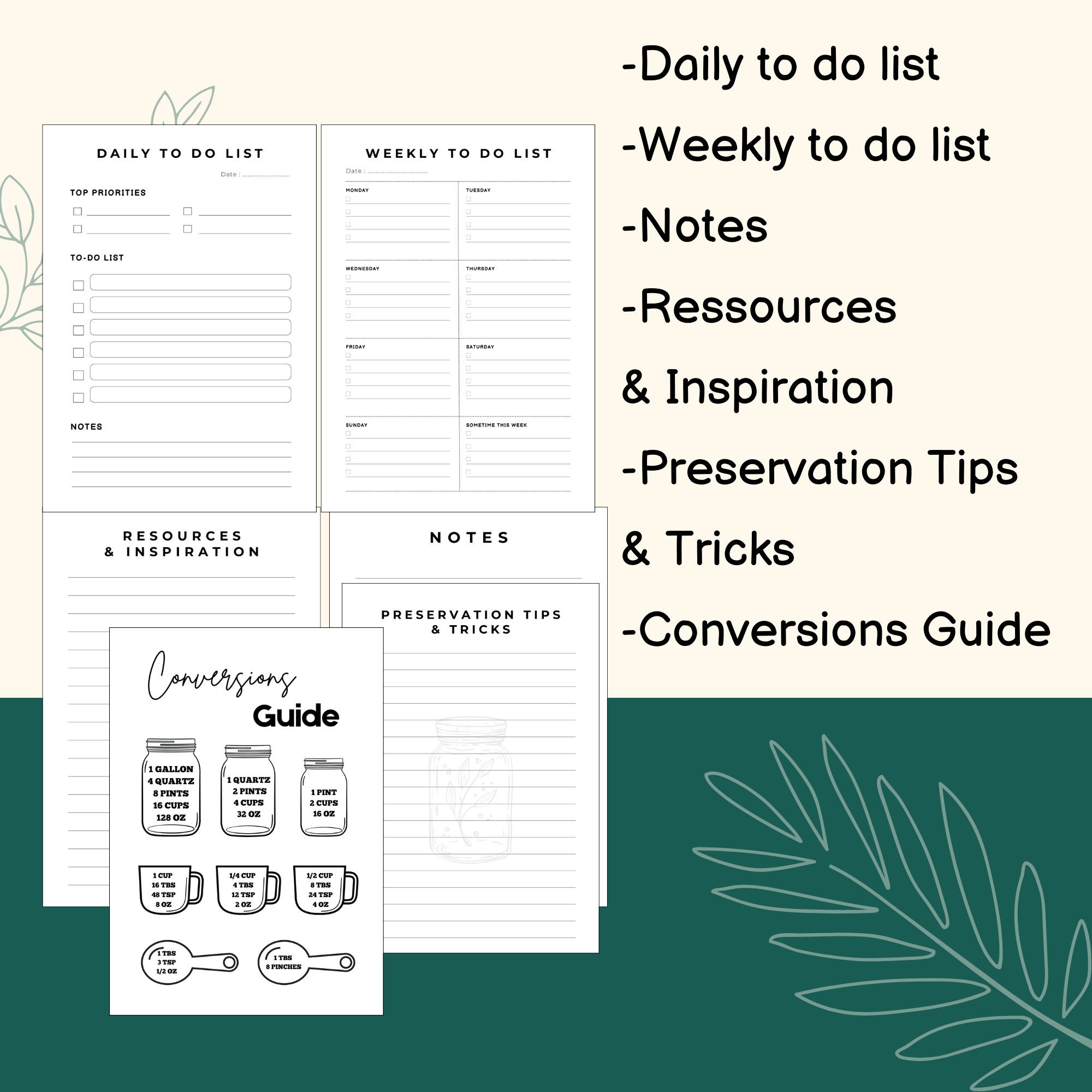 Canning Planner, Printable Food Preserving Journal, Canning Log, Home ...