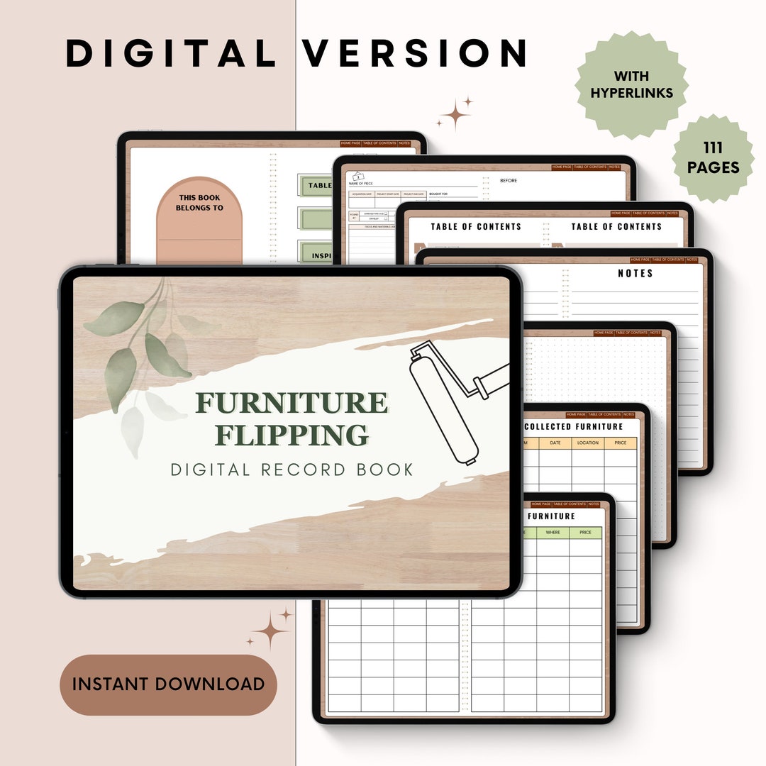 Furniture Flipping DIGITAL and PRINTABLE Record Book, Painting and ...