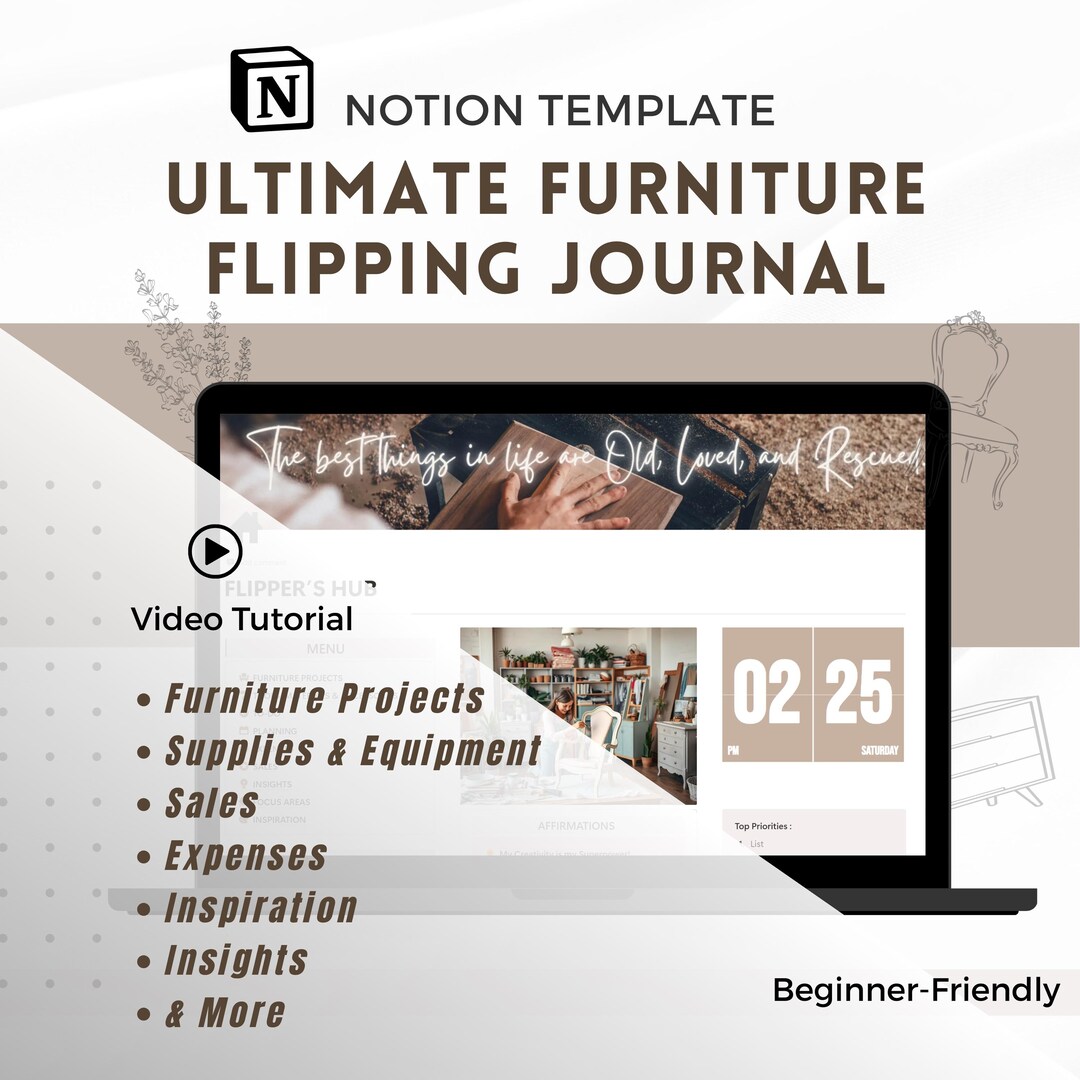 Furniture Flipping Notion Template: Project, Sales Tracker, Expenses ...