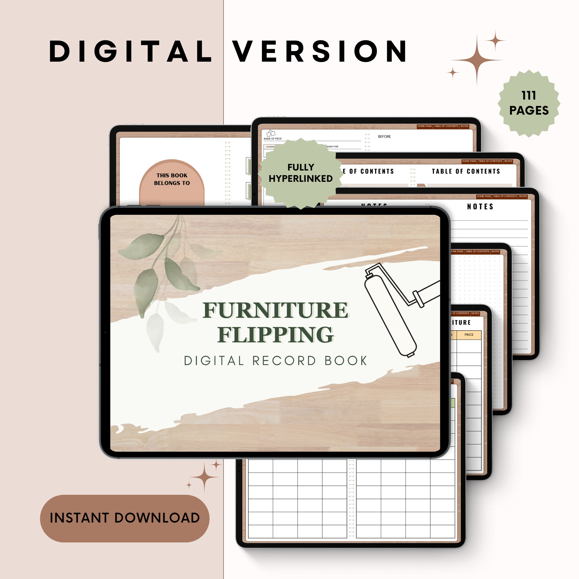 Furniture Flipping DIGITAL and PRINTABLE Record Book, Painting and ...
