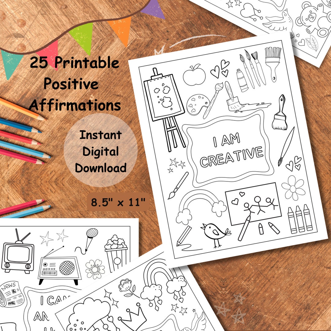 25 Printable Positive Affirmation Coloring Pages for Kids to Encourage ...