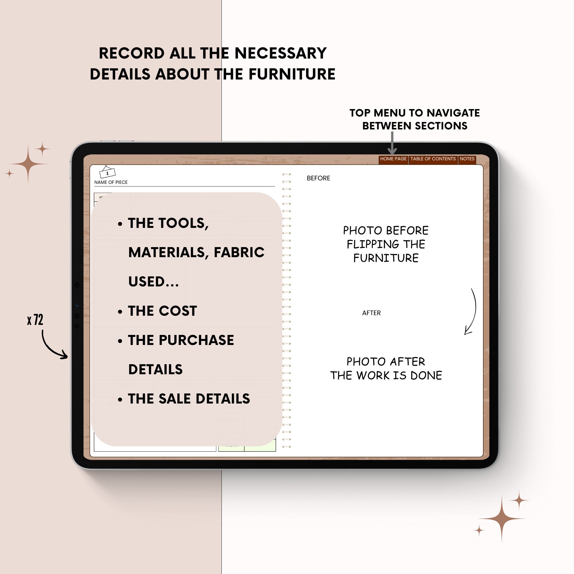 Furniture Flipping DIGITAL and PRINTABLE Record Book, Painting and ...