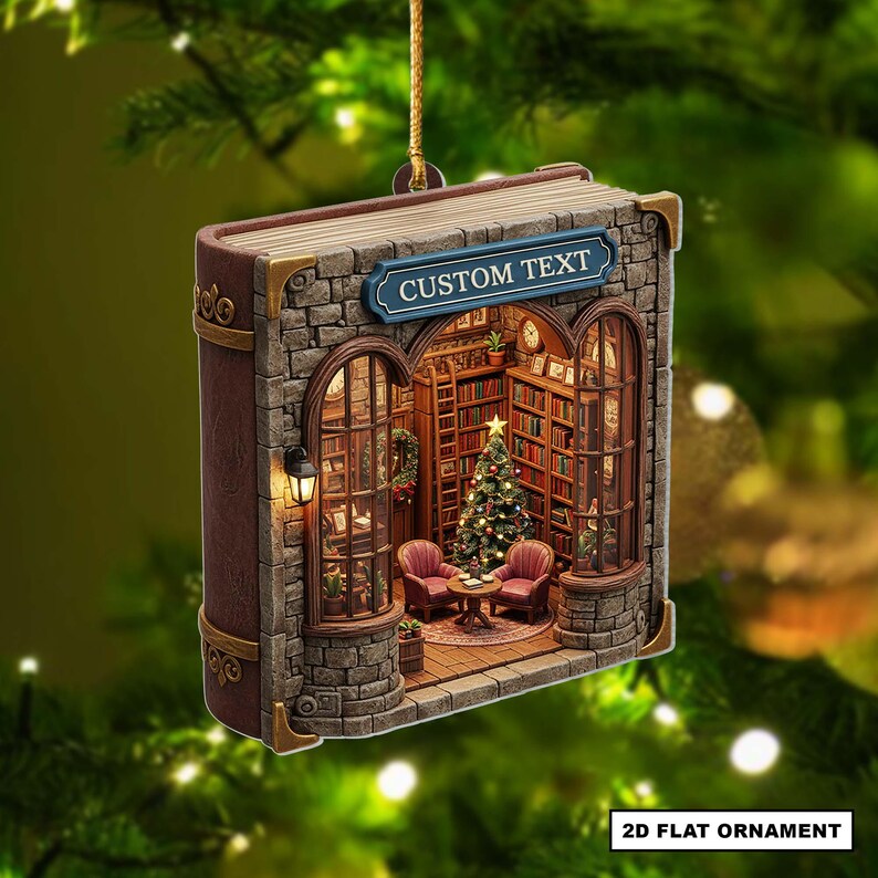 Personalized Bookstore Ornament, Custom Name Book Store Gifts, Book ...