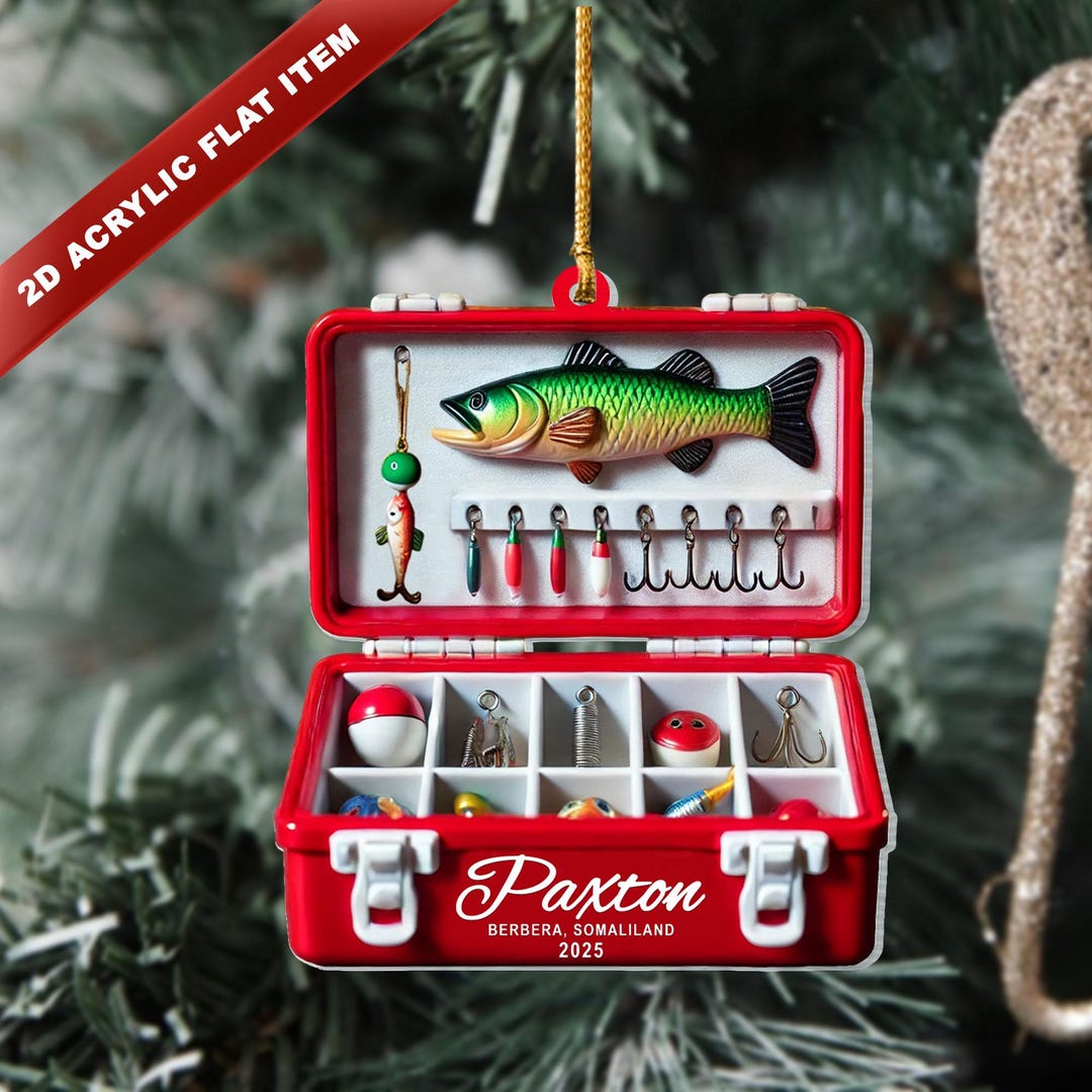 Personalized Fishing Tackle Box 2D Flat Ornament, Fisherman Ornament ...