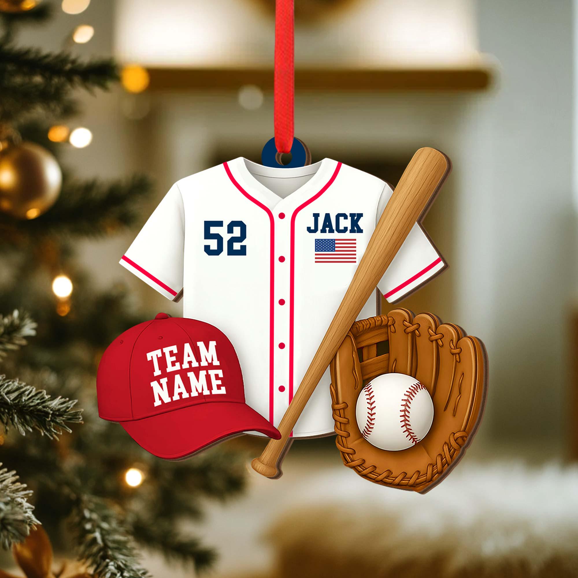 Personalized Baseball Player Christmas Ornament, Baseball Ornament ...