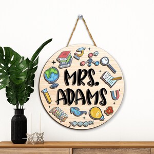 Custom 3D Science Teacher Name Sign, Personalised Science Teacher Door ...