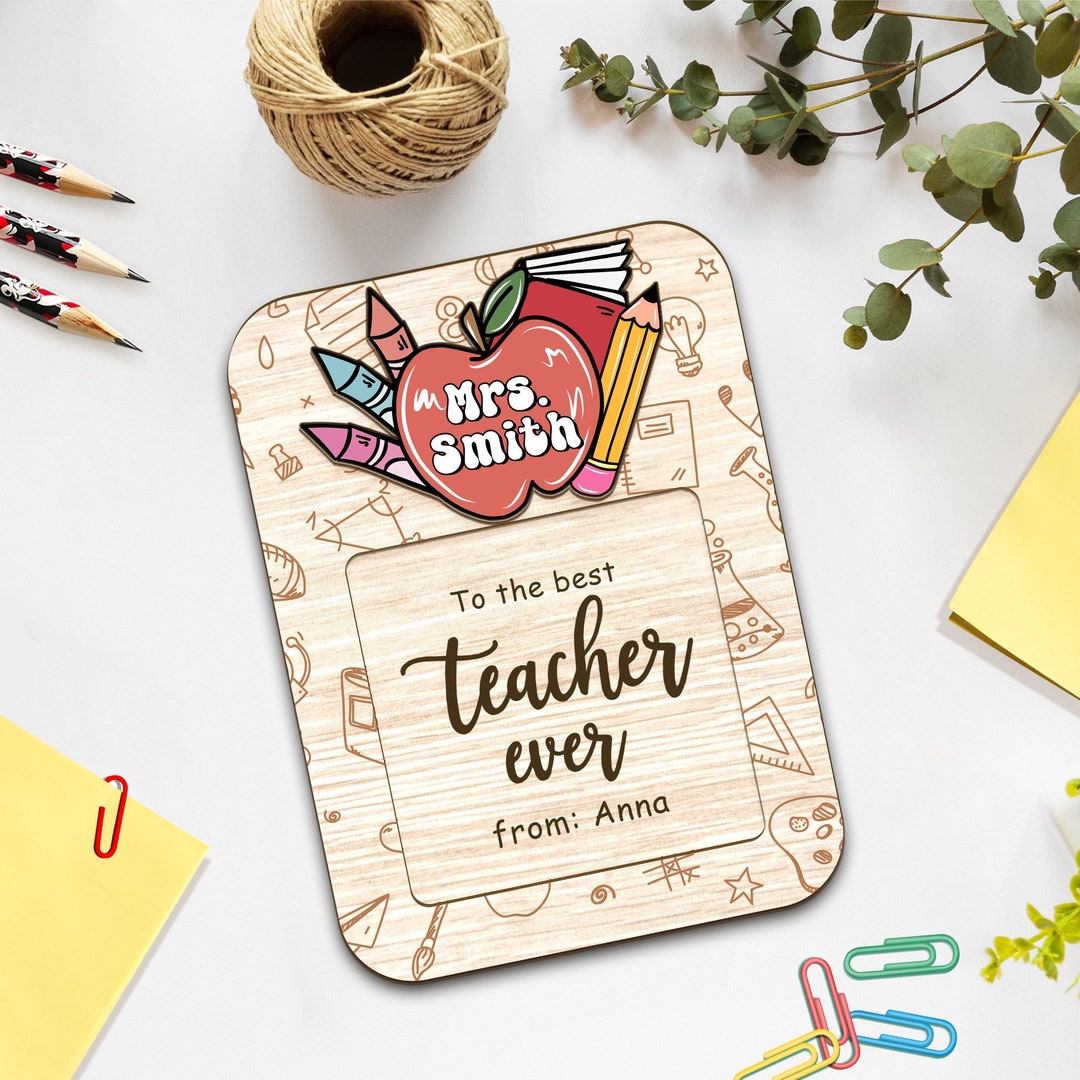 Personalized Teacher Sticky Note Holder, Custom Teacher Name ...