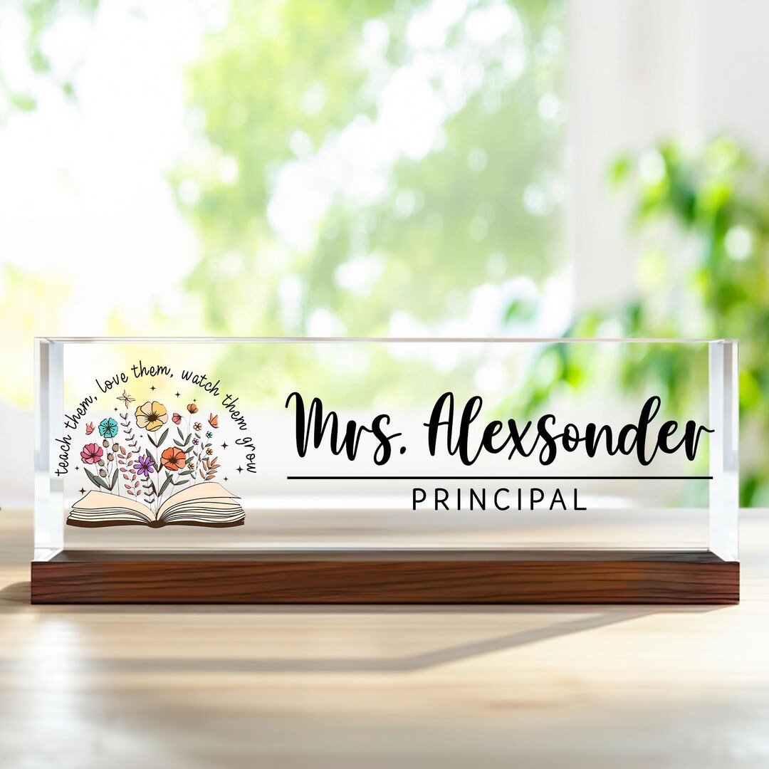 Personalized Teacher Name Sign Acrylic Desk Plaque, Acrylic Name Plate ...