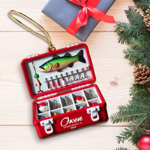 Personalized Fishing Tackle Box 2D Flat Ornament, Fisherman Ornament ...