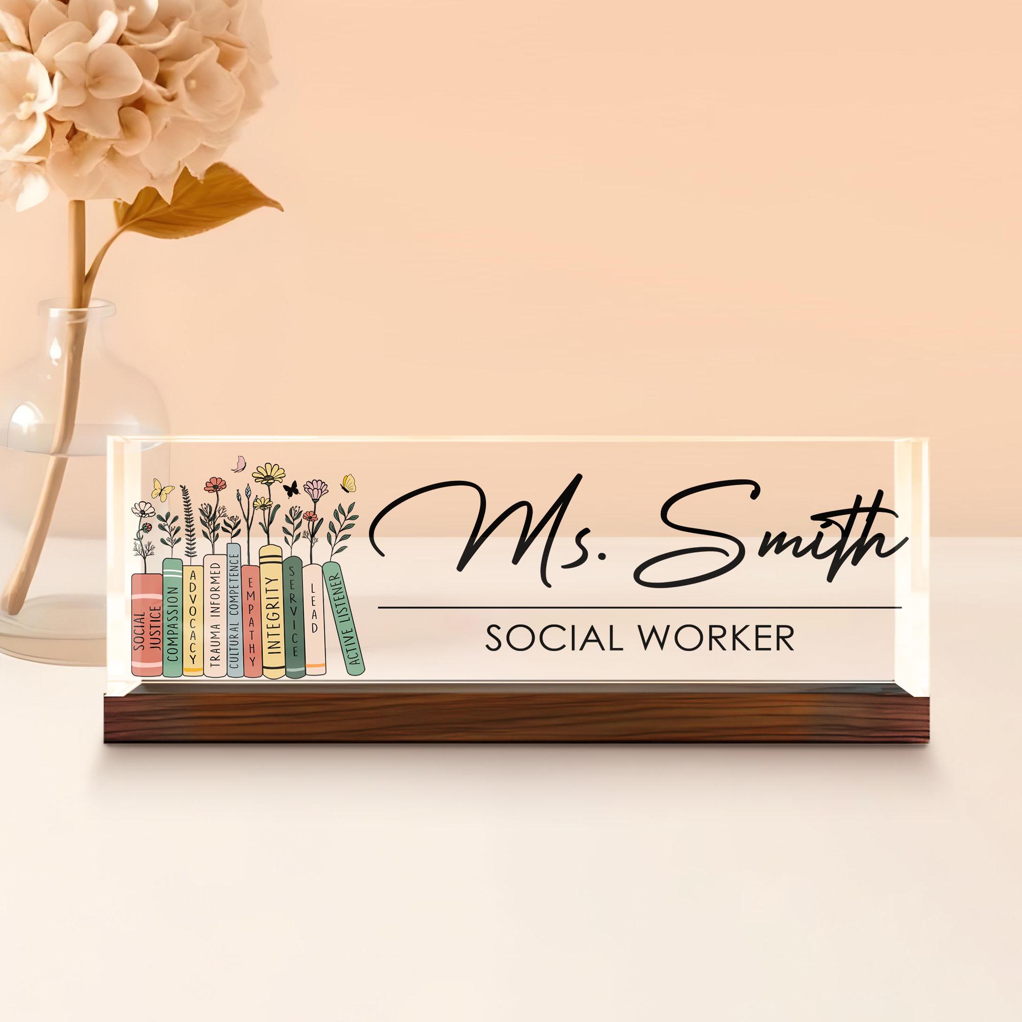 Social Worker Desk Name Plate, Executive Desk Name Sign, Social Worker ...