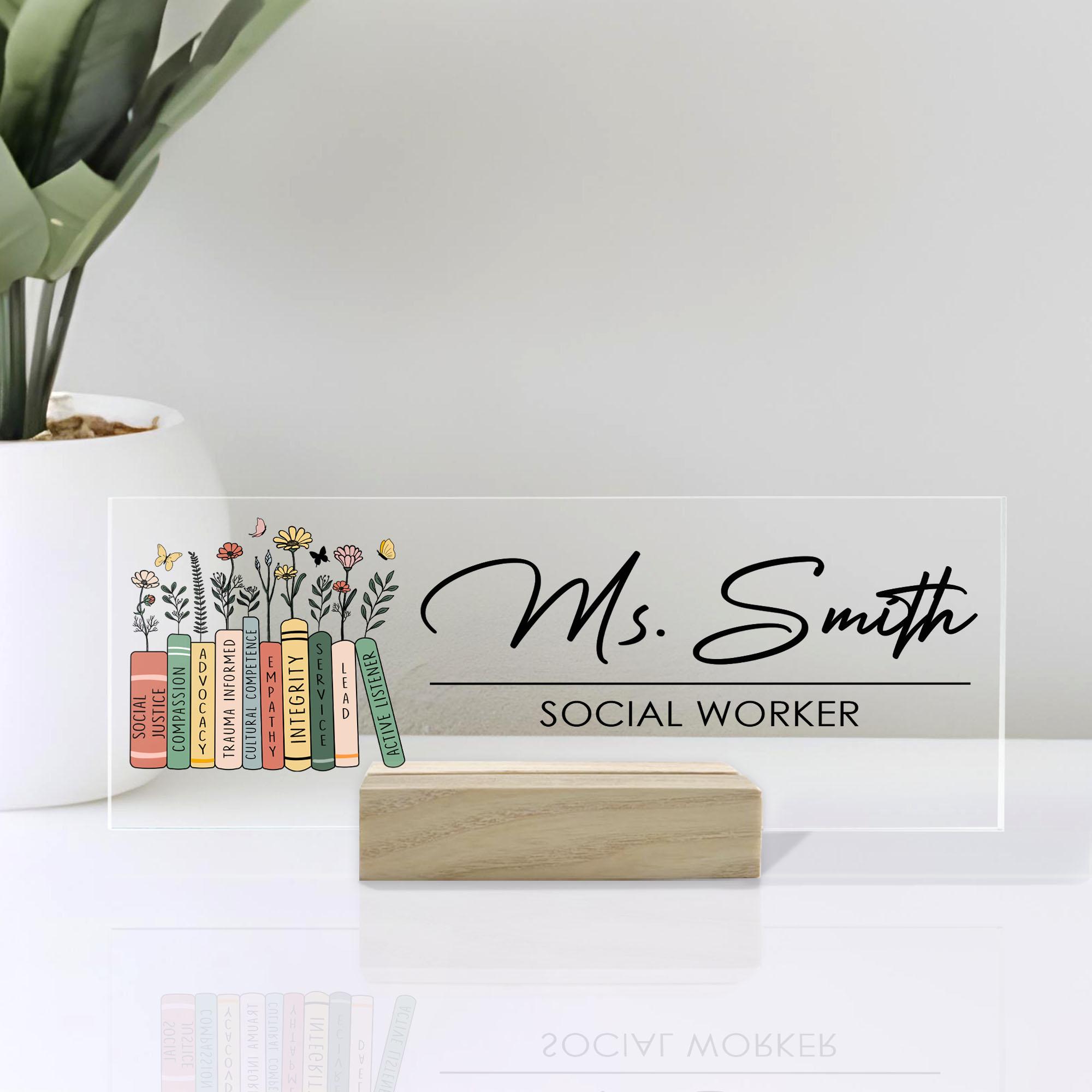 Social Worker Desk Name Plate, Executive Desk Name Sign, Social Worker ...