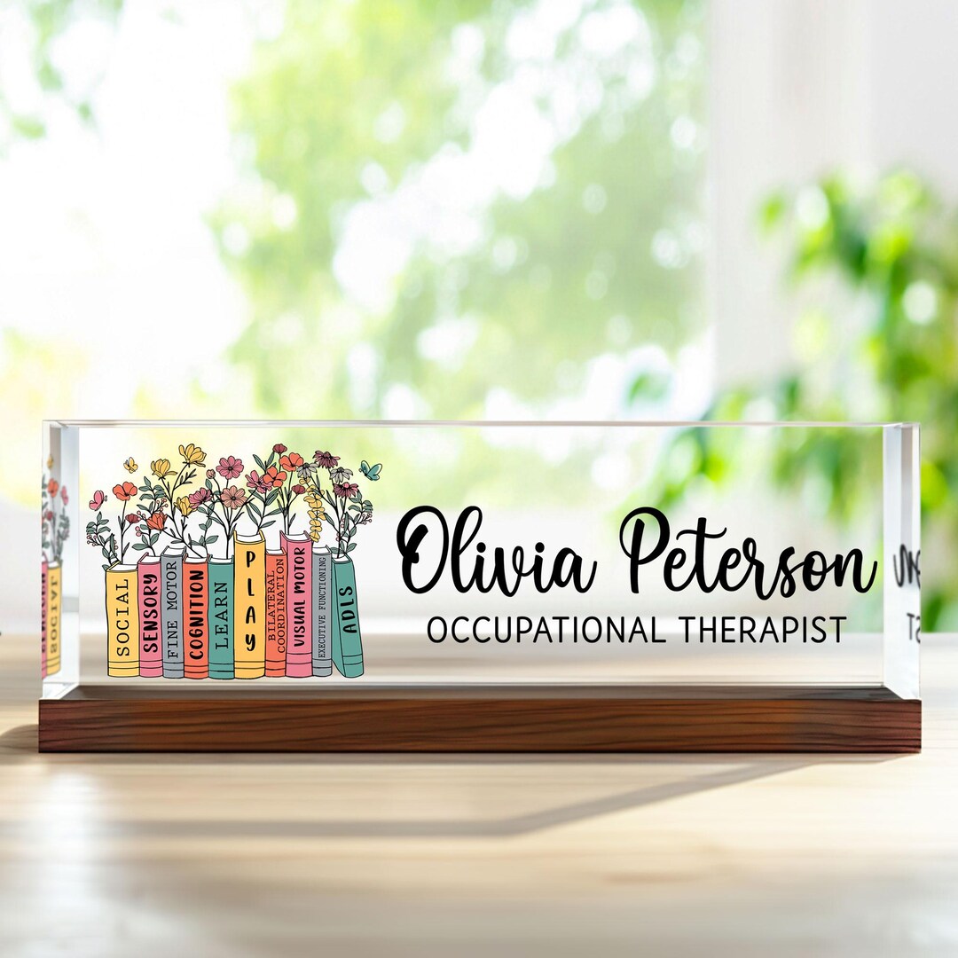 Occupational Therapy Desk Name Plate, Occupational Therapist Gift ...