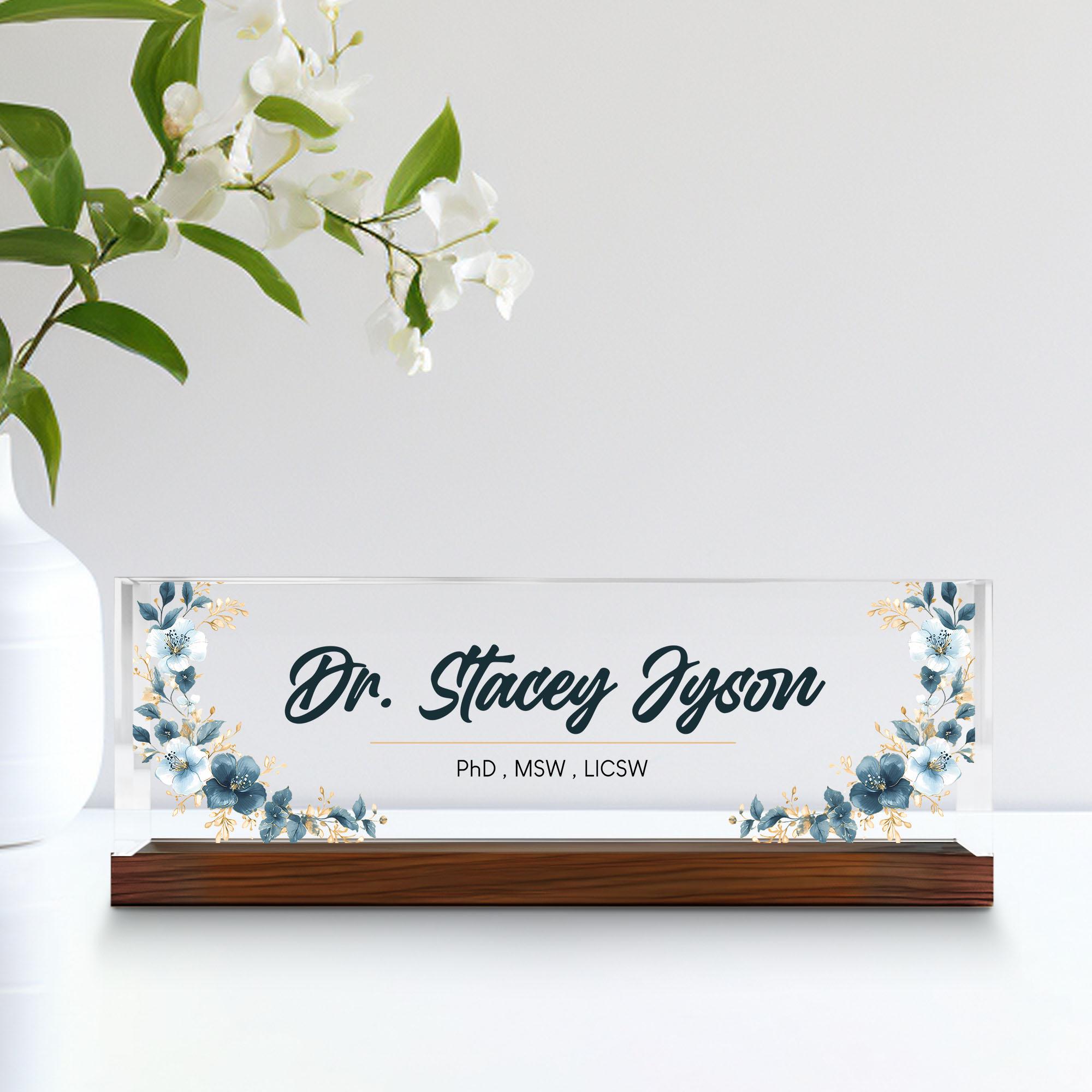 Personalized Acrylic Name Plate for Desk, Custom Office Decor Plate ...