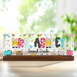 Personalized Teacher Desk Sign, Teacher Acrylic Block, Teacher Desk ...