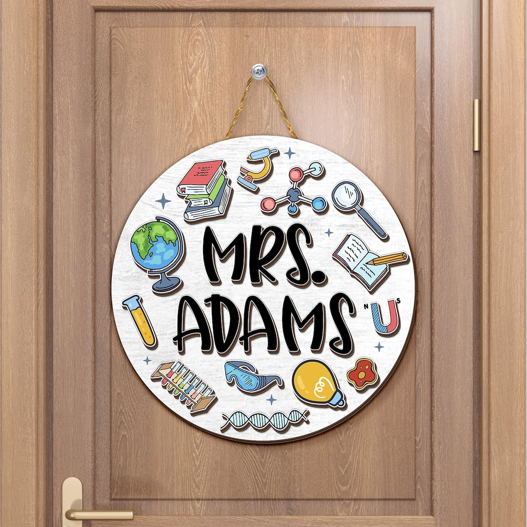 Custom 3D Science Teacher Name Sign, Personalised Science Teacher Door ...