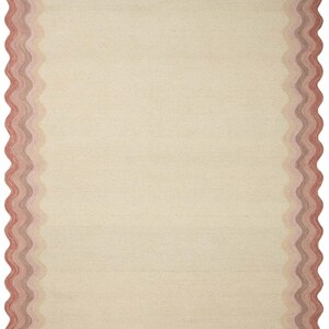 Hand Tufted Rug Scalloped Edges Hand Hooked Rug Buena Onda Rug in Ocean ...